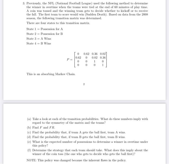 1. The model for the Ehrenfest chain, named after | Chegg.com