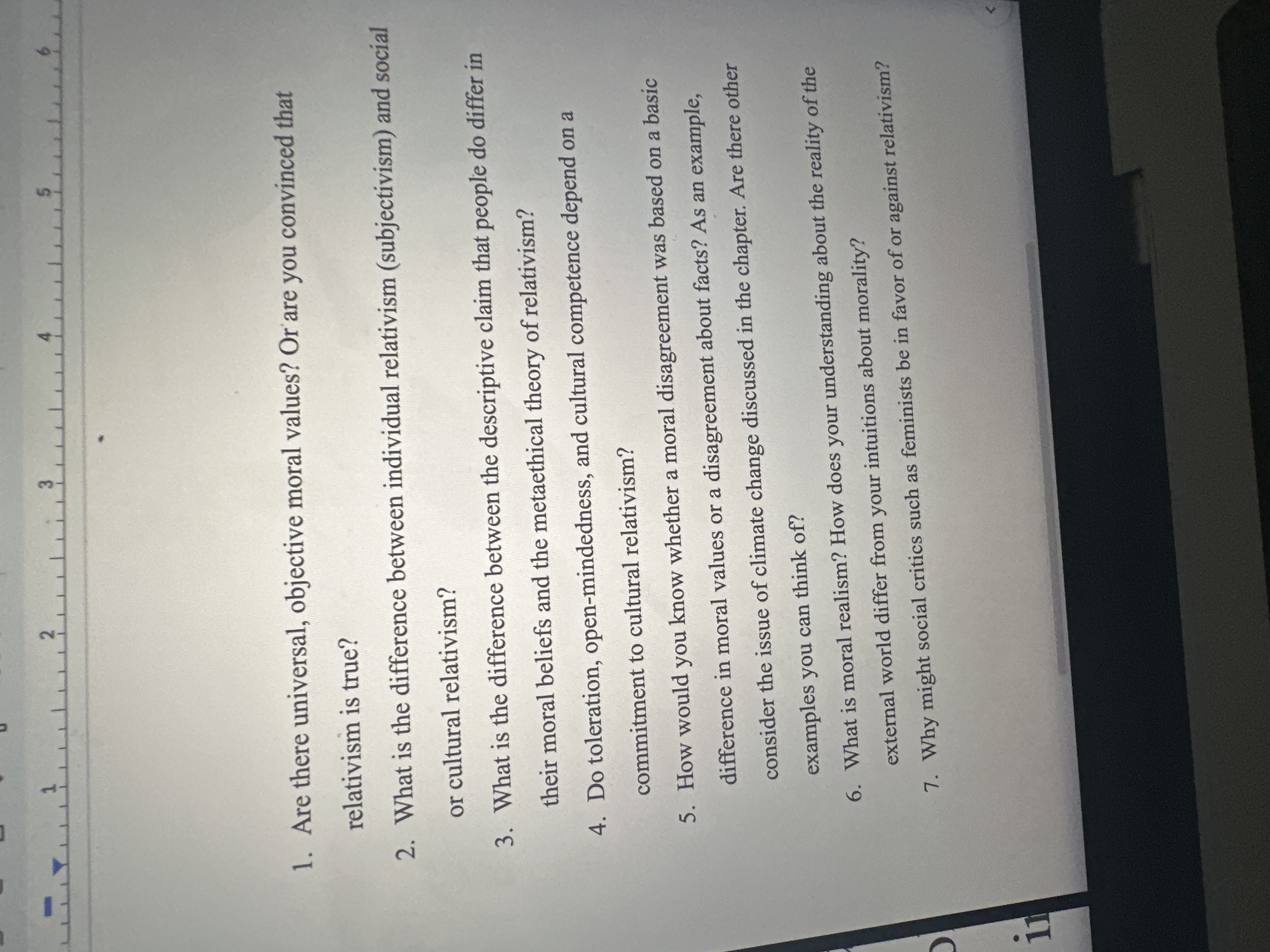 Solved Are there universal, objective moral values? Or are | Chegg.com