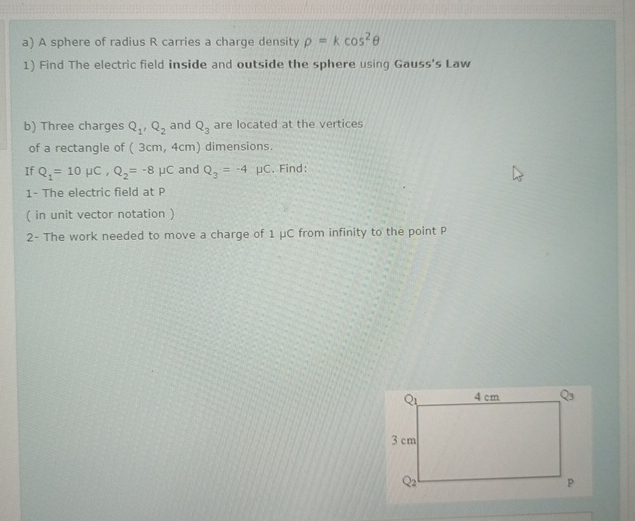 Solved a) ﻿A sphere of radius R ﻿carries a charge density | Chegg.com
