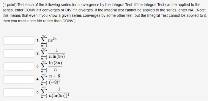 Solved series, enter CONV if it converges or DIV if it | Chegg.com