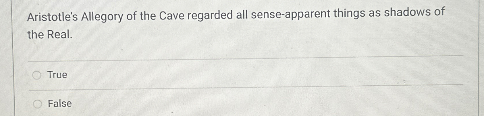 Solved Aristotle's Allegory of the Cave regarded all | Chegg.com