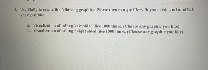 Solved 2. Use Plotly to create the following graphics. | Chegg.com