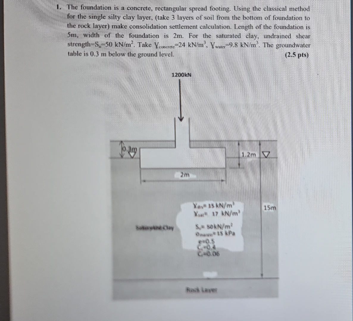 Solved The foundation is a concrete, rectangular spread | Chegg.com