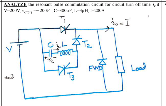 Solved ANALYZE the resonant pulse commutation circuit for | Chegg.com