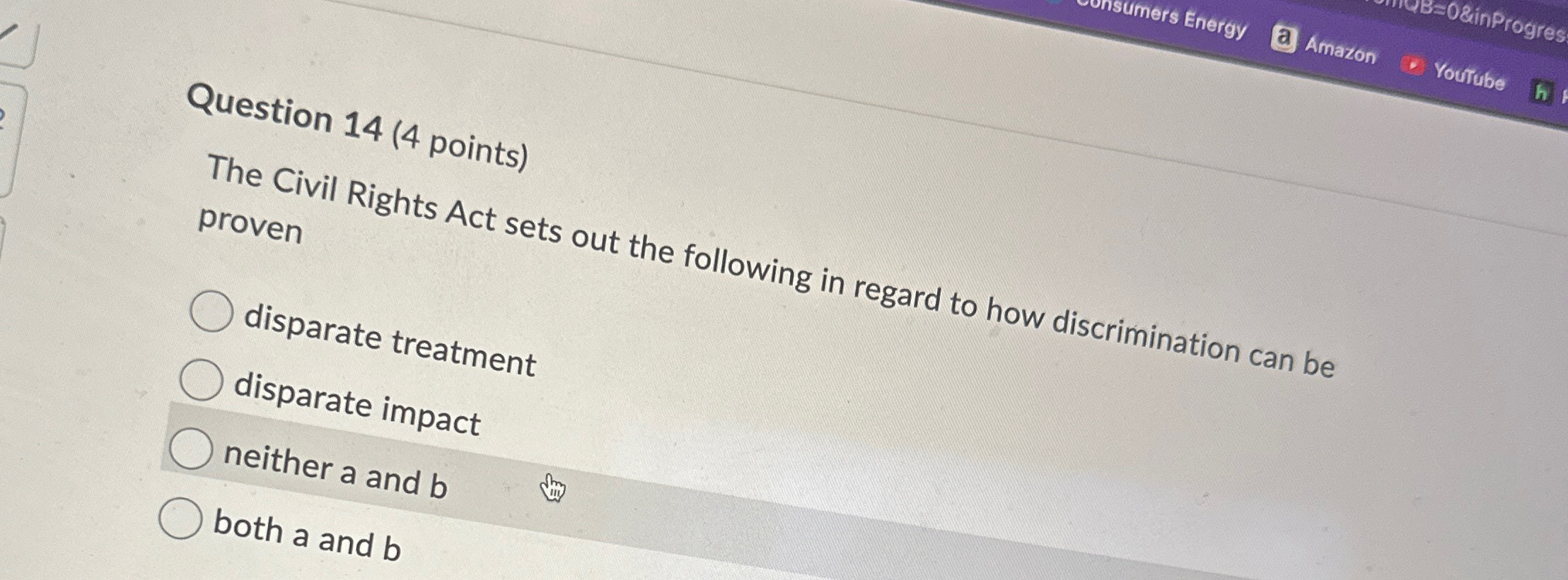 Solved Question 14 (4 ﻿points)The Civil Rights Act sets out | Chegg.com