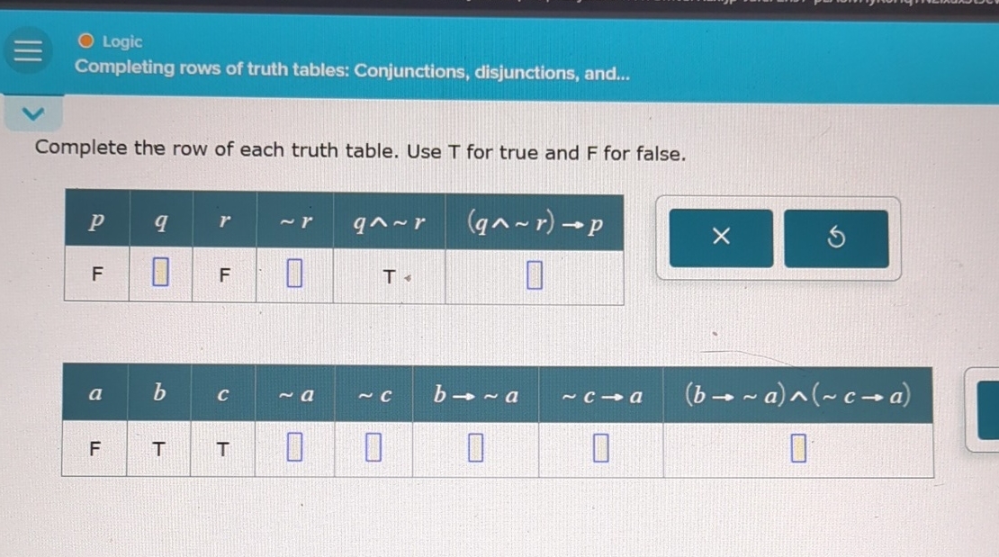 Solved LogicCompleting rows of truth tables: Conjunctions, | Chegg.com