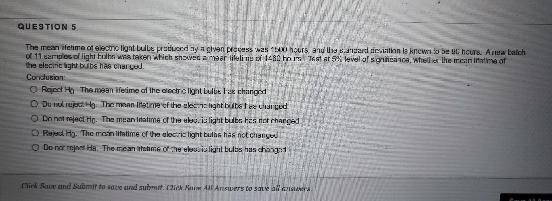 Solved The mean lifetime of electric light bulbs produced by | Chegg.com
