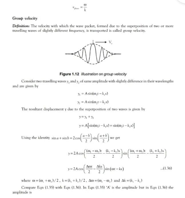 Solved Now how to find the Relation between Group Velocity, | Chegg.com