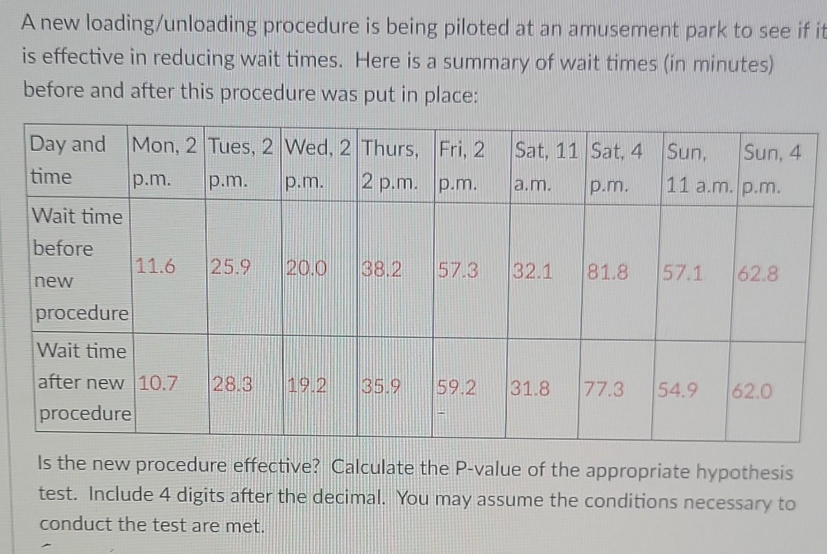Solved A new loading/unloading procedure is being piloted at | Chegg.com