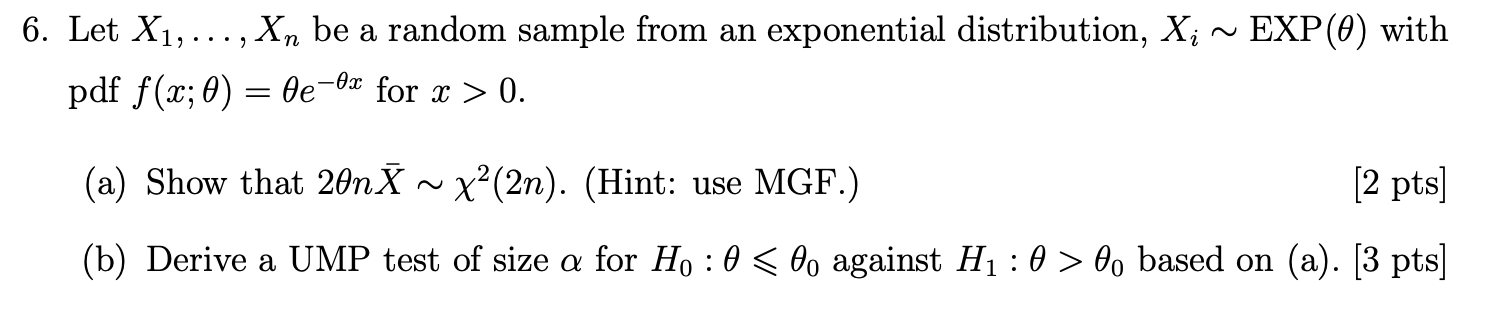 Solved Let x1,dots,xn ﻿be a random sample from an | Chegg.com
