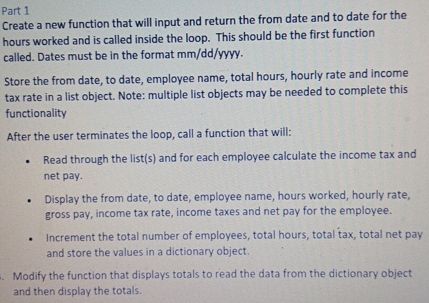 Solved Part 1Create a new function that will input and | Chegg.com