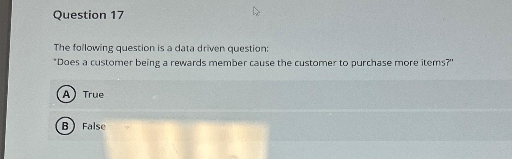 Solved Question 17The following question is a data driven | Chegg.com