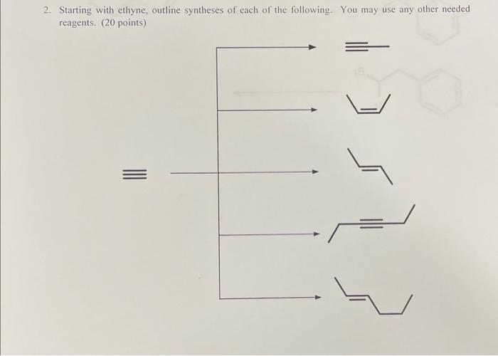 Solved Starting with Ethyne, outline synthesis of each of | Chegg.com