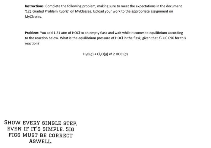 Solved Instructions: Complete the following problem, making | Chegg.com