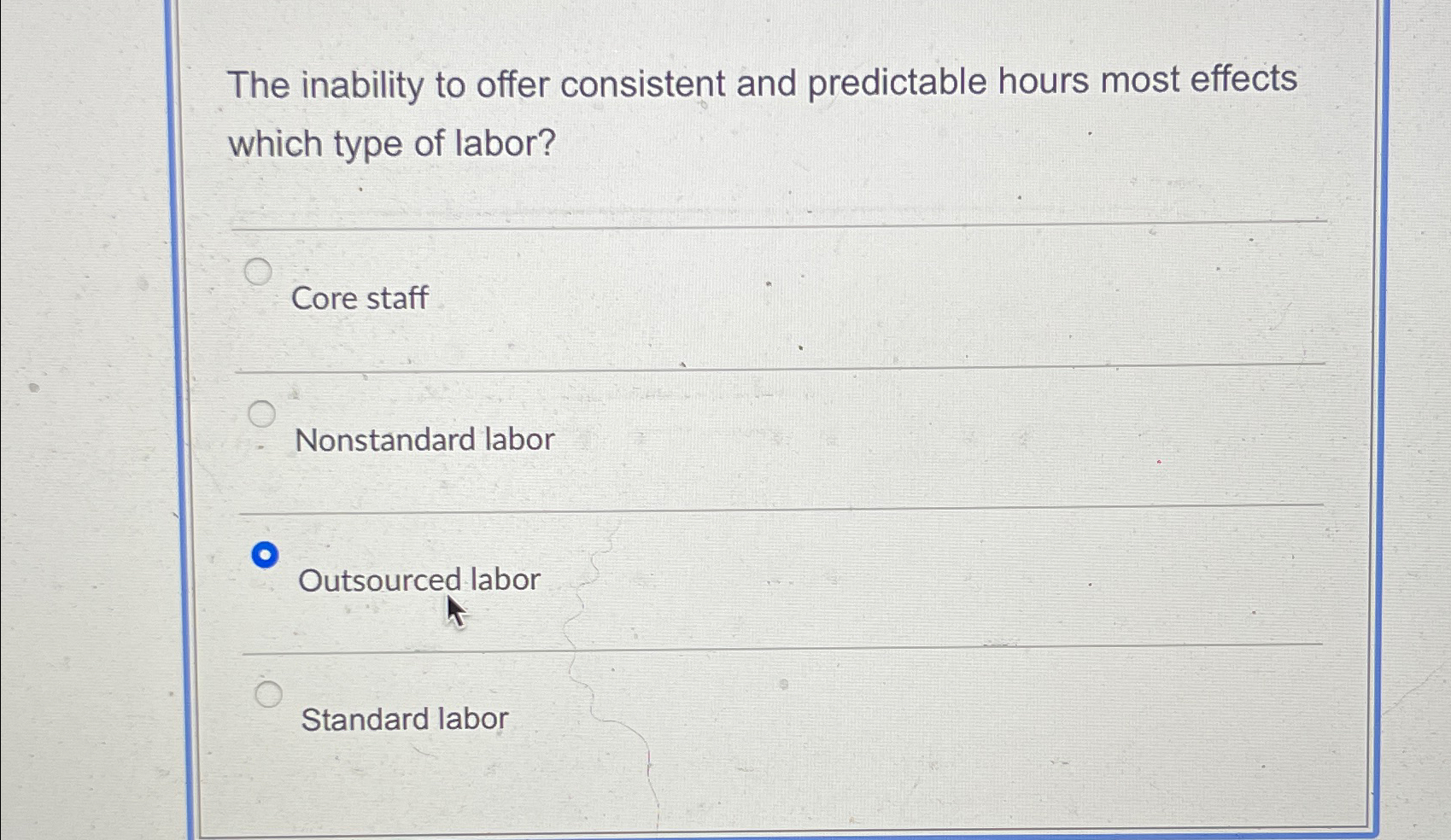 Solved The inability to offer consistent and predictable | Chegg.com
