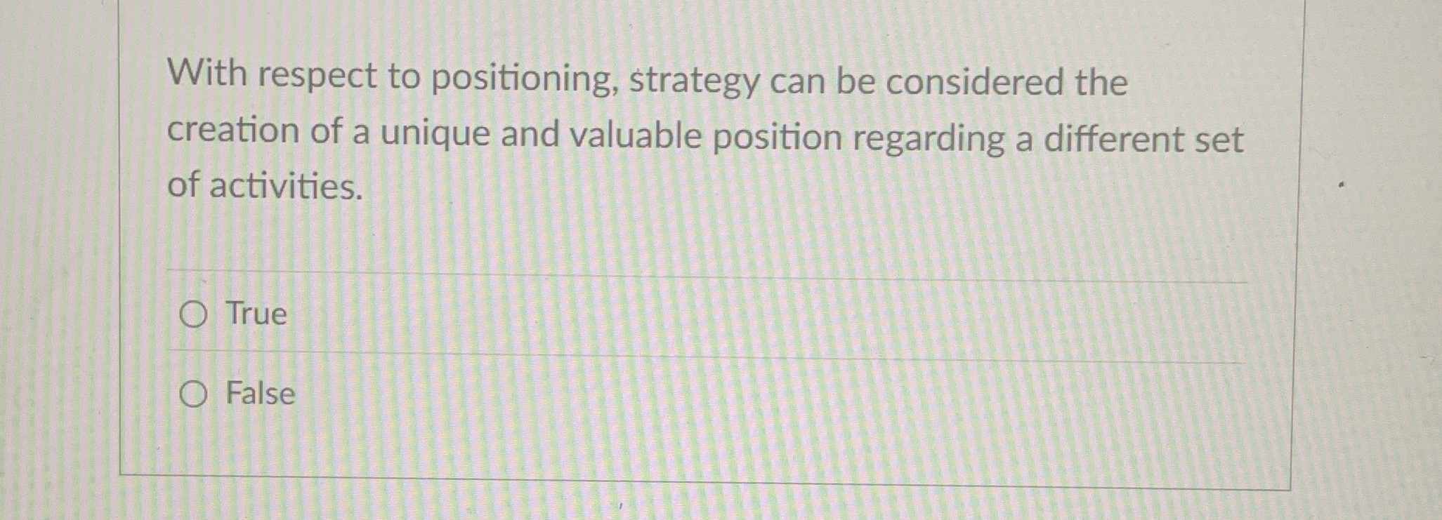 Solved With respect to positioning, strategy can be | Chegg.com