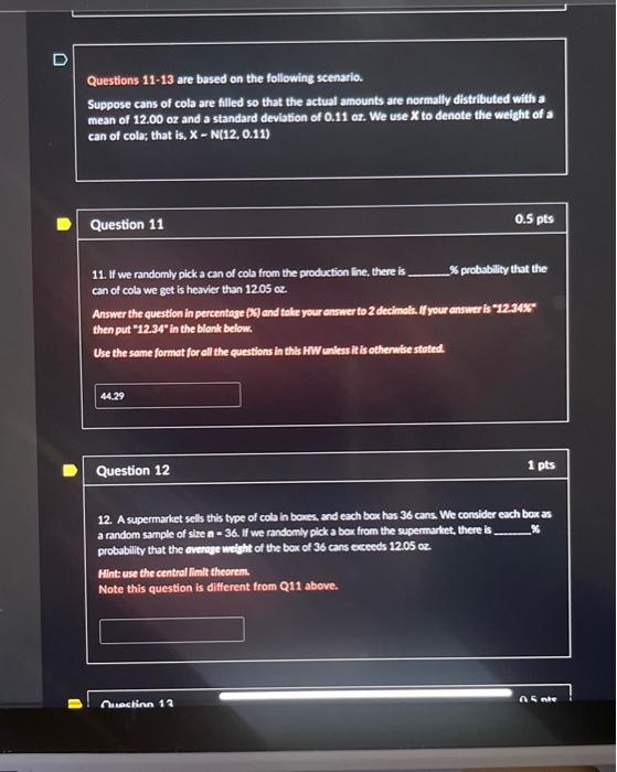 Solved Questions 11-13 are based on the following scenario. | Chegg.com