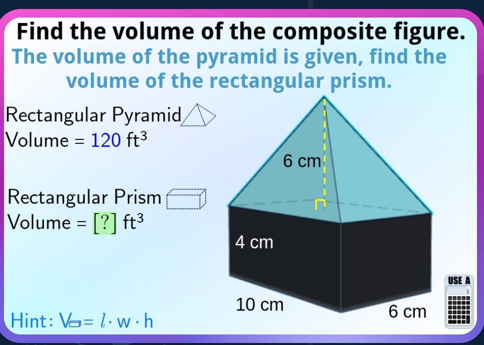 Solved Find the volume of the composite figure.The volume of | Chegg.com