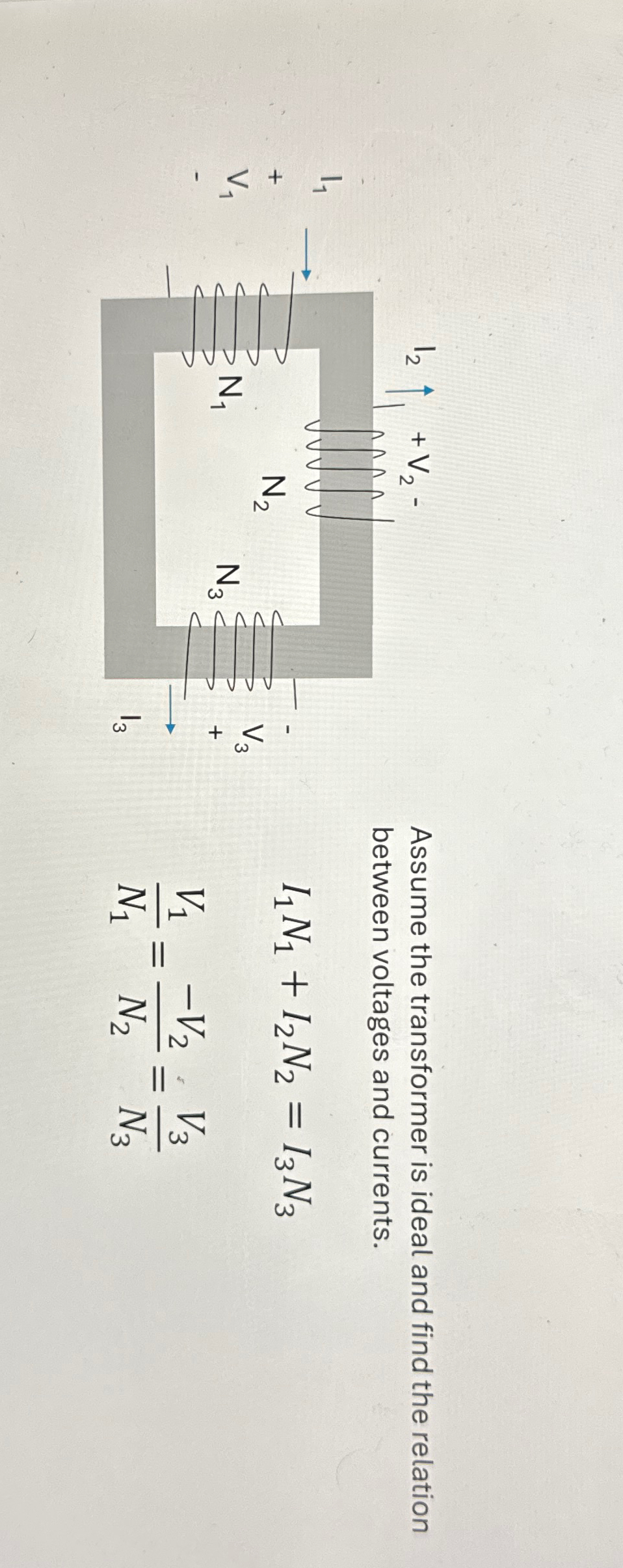 Assume the transformer is ideal and find the relation | Chegg.com