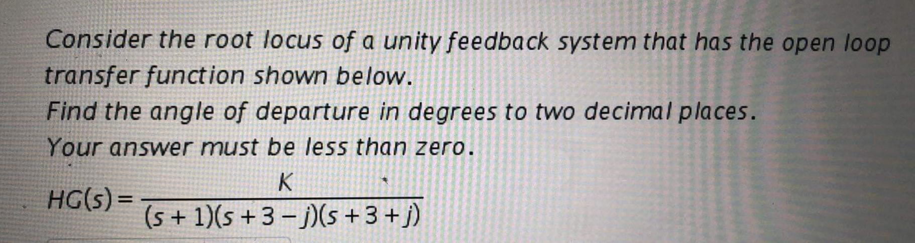 Solved Consider the root locus of a unity feedback system | Chegg.com
