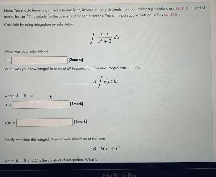 Solved Note: You should leave any answers in surd form, | Chegg.com