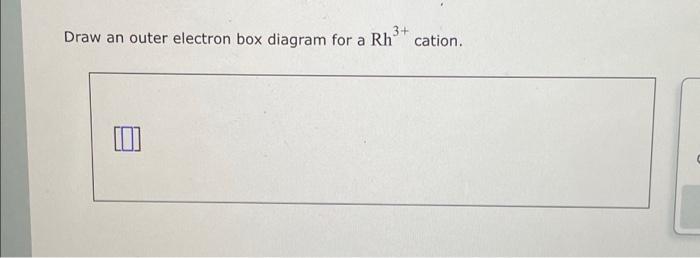 Solved Draw an outer electron box diagram for a Rh3+ cation. | Chegg.com