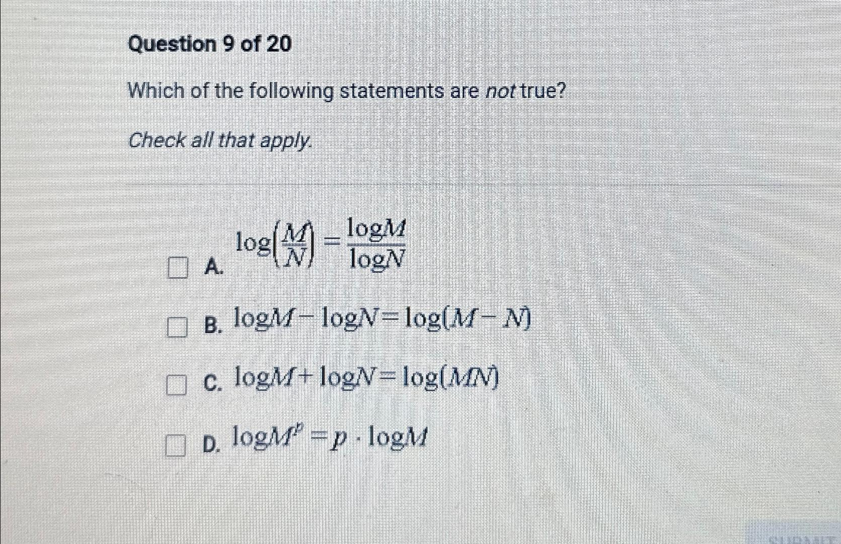Solved Question 9 of 20Which of the following statements | Chegg.com Solved Question 9 of 20Which of the following statements | Chegg.com