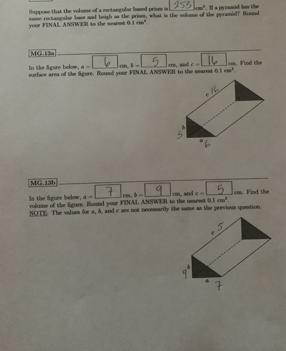 Solved Suppose that the volume of a rectangular based prism | Chegg.com