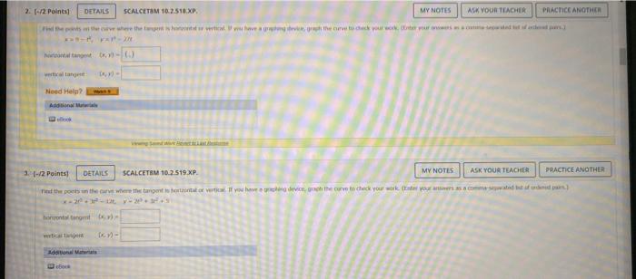 2. 1-/2. Points DETAILS SCALCETSM 10.2.518XP. MY | Chegg.com 2. 1-/2. Points DETAILS SCALCETSM 10.2.518XP. MY | Chegg.com