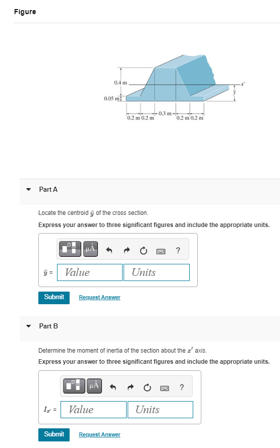 Solved FigurePart ALocate the centroid ?bar (y) ﻿of the | Chegg.com