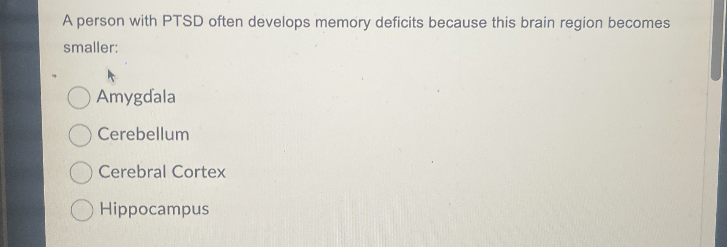Solved A person with PTSD often develops memory deficits | Chegg.com
