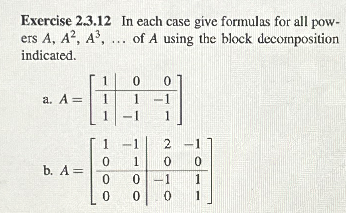Solved Exercise 2.3.12 ﻿In each case give formulas for all | Chegg.com