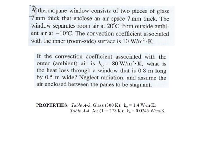 Solved A thermopane window consists of two pieces of glass 7 | Chegg.com