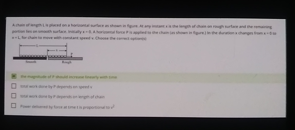 Solved A chain of length L ﻿is placed on a horizontal | Chegg.com