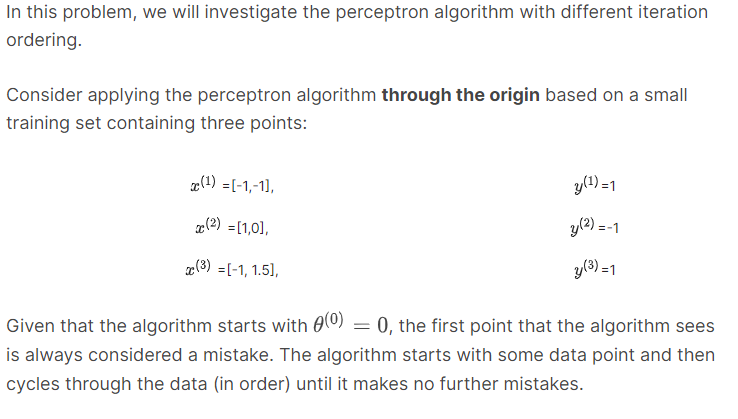 Solved In this problem, we will investigate the perceptron | Chegg.com