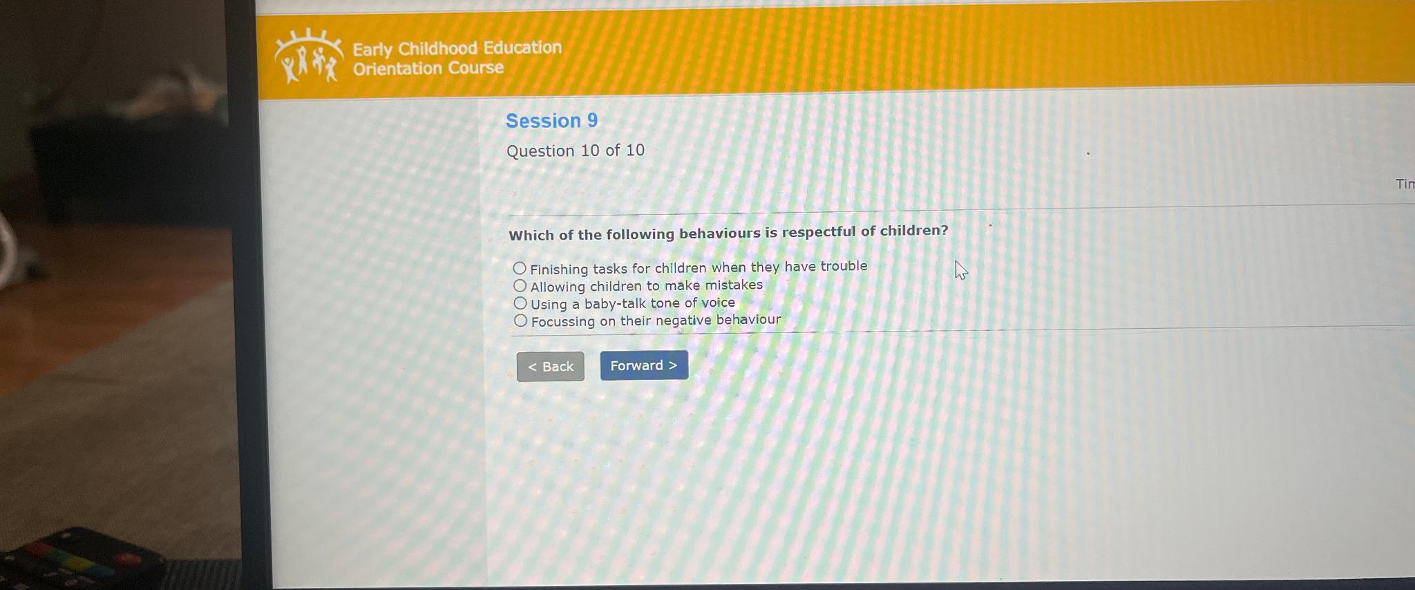 Solved Early Childhood EducationOrientation CourseSession | Chegg.com