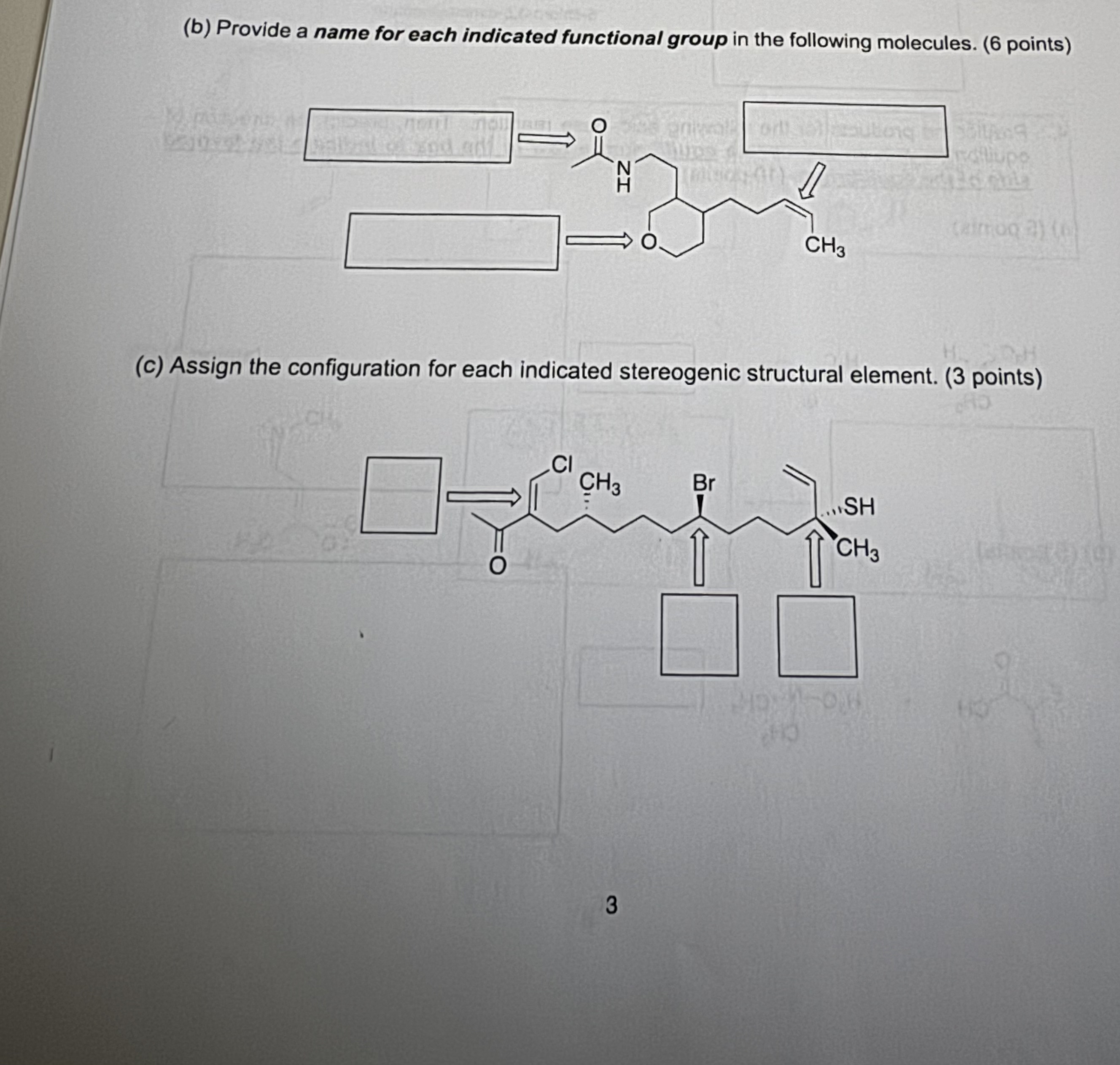 Solved (b) ﻿Provide a name for each indicated functional | Chegg.com