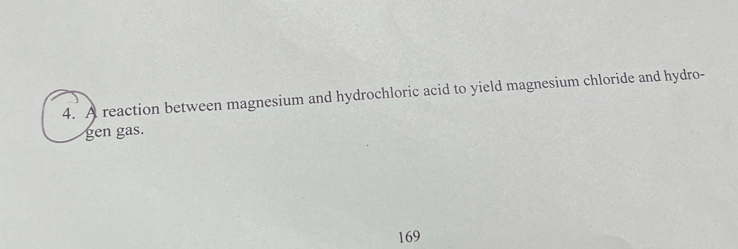 Solved A reaction between magnesium and hydrochloric acid to | Chegg.com