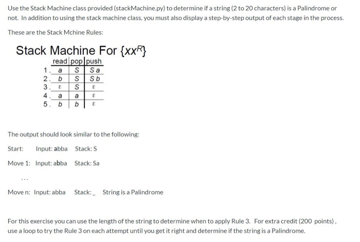 Use the Stack Machine class provided (stack | Chegg.com