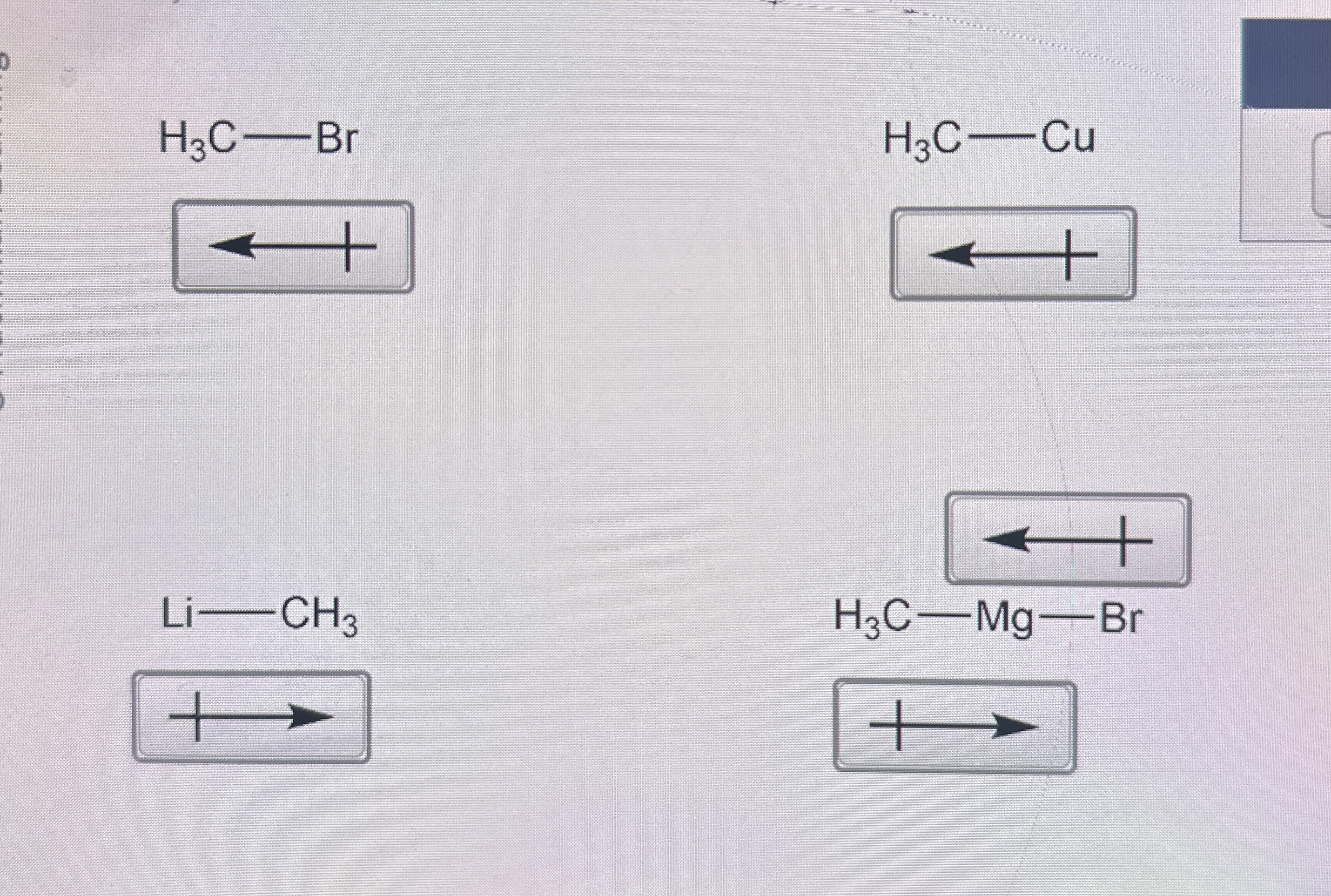 Solved For each bond, select the arrow that indicates the | Chegg.com