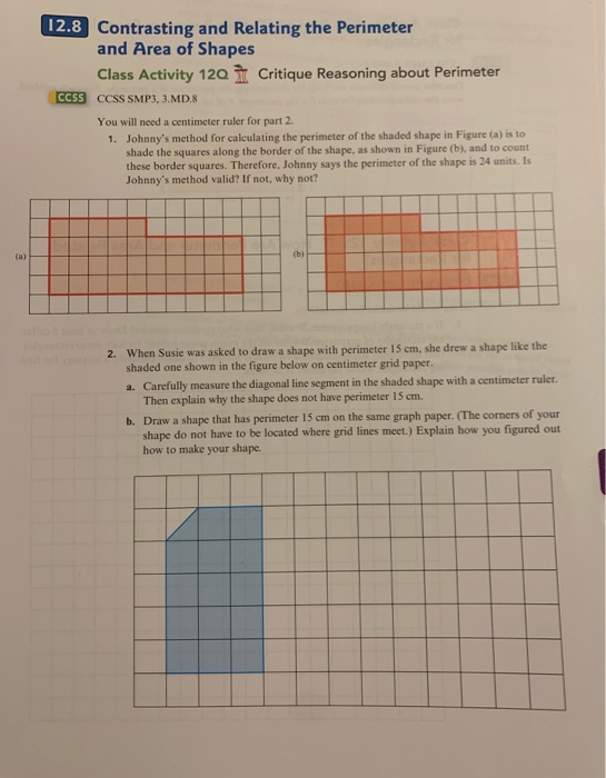 Solved 12.8 Contrasting and Relating the Perimeter and Area | Chegg.com
