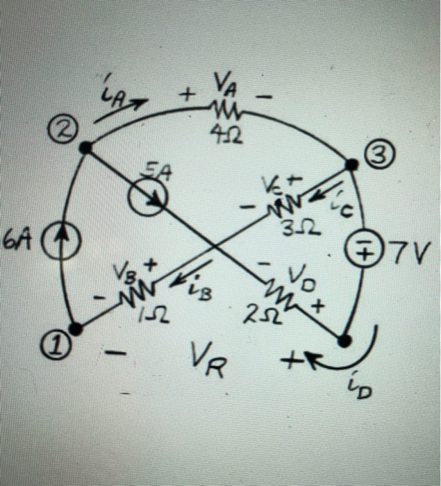 Solved using ohms law find:Va, Vb, Vc, Vd, Vrusing KCL | Chegg.com