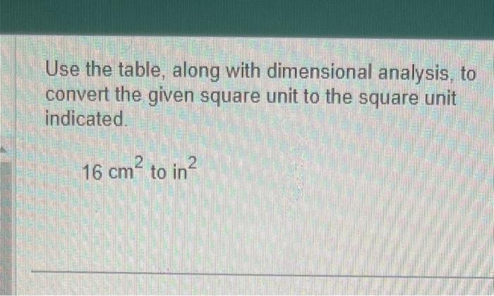 Solved Use the table, along with dimensional analysis, to | Chegg.com