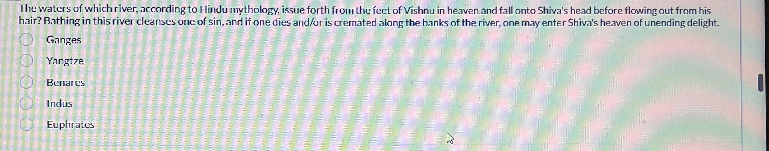 Solved The waters of which river, according to Hindu | Chegg.com