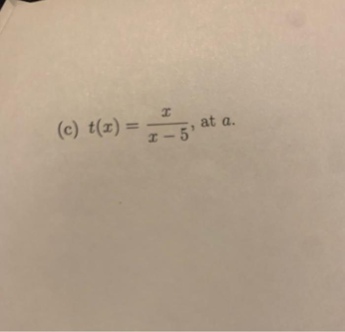 Solved For each function given, use the limit definition of | Chegg.com