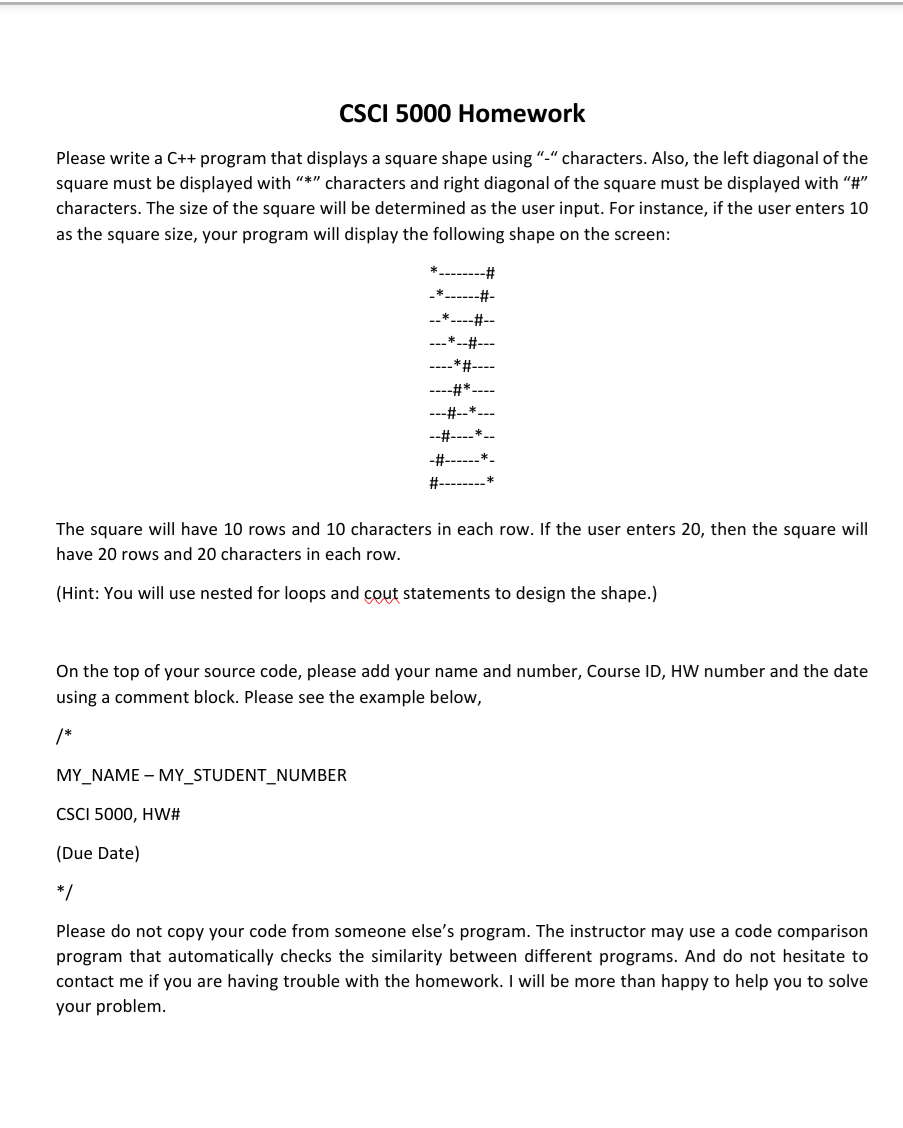 Solved CSCI 5000 Homework Please write a C++ program that | Chegg.com