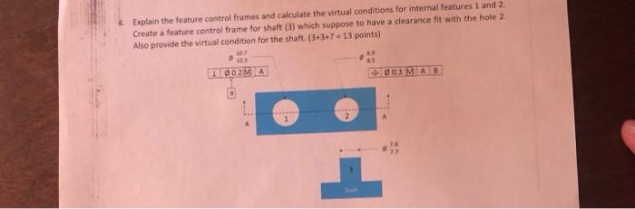 Solved 4 Explain The Feature Control Frames And Calculate 