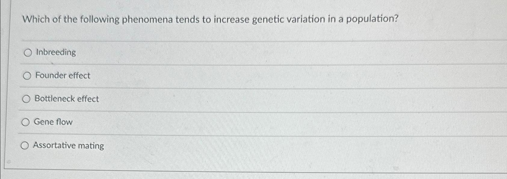 Solved Which of the following phenomena tends to increase | Chegg.com