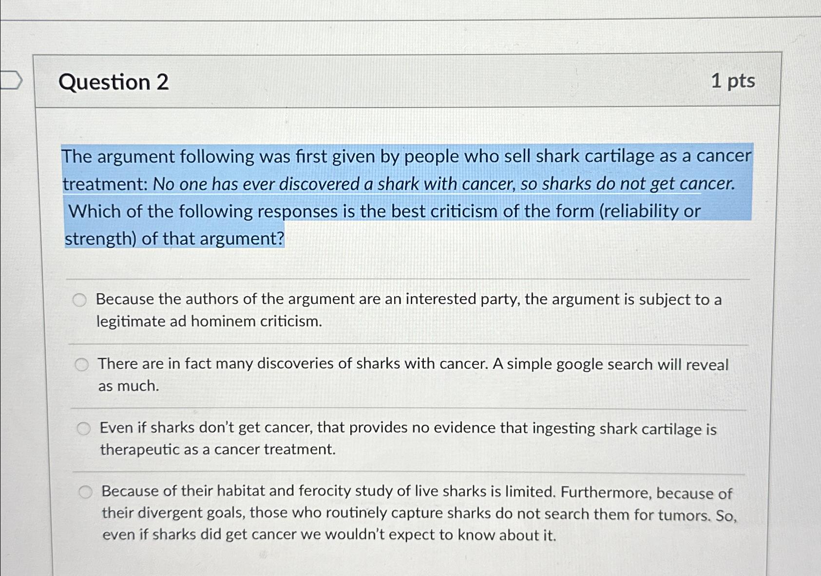 Solved Question 21 ﻿ptsThe argument following was first | Chegg.com