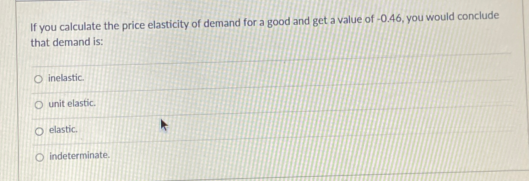 Solved If you calculate the price elasticity of demand for a | Chegg.com